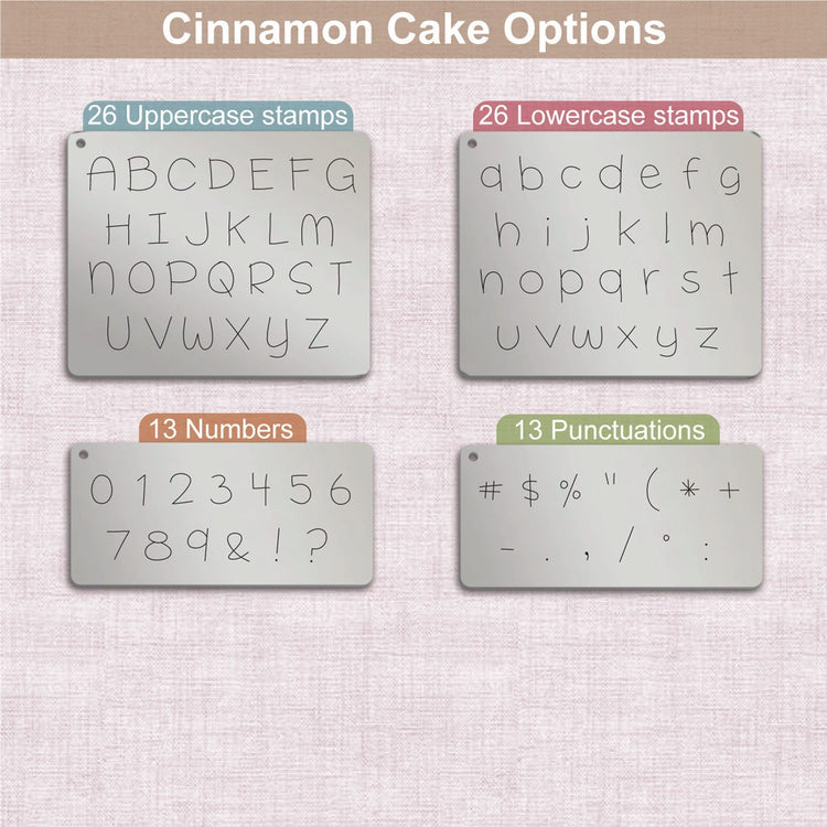 Cinnamon Cake Metal Alphabet Stamps, full Alphabet. – My Metal Stamp